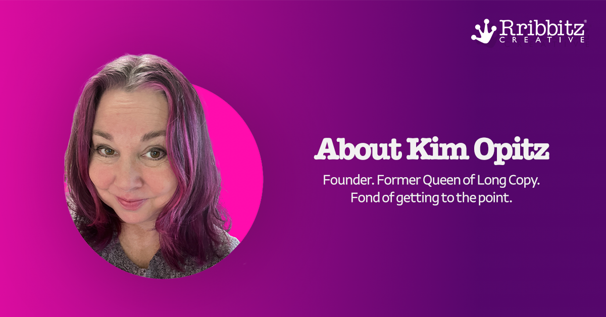 Kim Opitz Minneapolis Copywriter | Rribbitz Creative